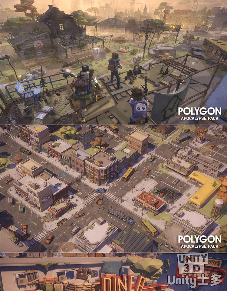 Unity卡通末日生存场景U3D角色车辆武器POLYGON Apocalypse Pack - 场景模型 - 绘图狗-设计灵感素材集散地