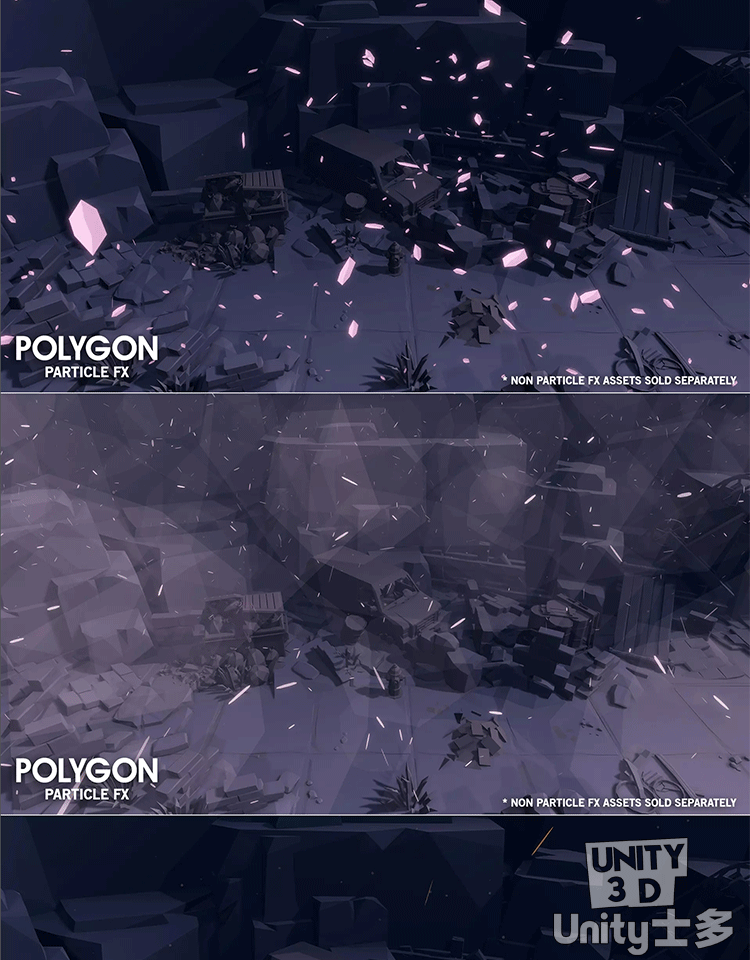 Unity多边形粒子特包U3D火水烟灰尘泥土魔法POLYGON Particle FX - 粒子特效 - 绘图狗-设计灵感素材集散地