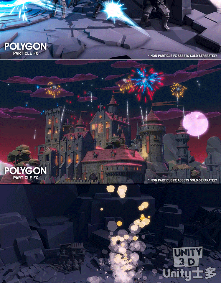 Unity多边形粒子特包U3D火水烟灰尘泥土魔法POLYGON Particle FX - 粒子特效 - 绘图狗-设计灵感素材集散地