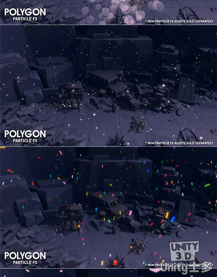 Unity多边形粒子特包U3D火水烟灰尘泥土魔法POLYGON Particle FX - 粒子特效 - 绘图狗-设计灵感素材集散地