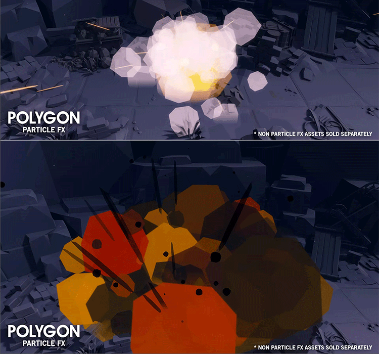 Unity多边形粒子特包U3D火水烟灰尘泥土魔法POLYGON Particle FX - 粒子特效 - 绘图狗-设计灵感素材集散地