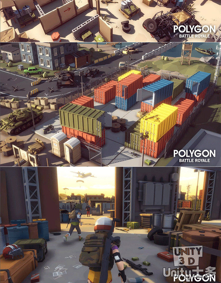 Unity吃鸡枪战游戏场景武器坦克车辆POLYGON Battle Royale Pack - 场景模型 - 绘图狗-设计灵感素材集散地