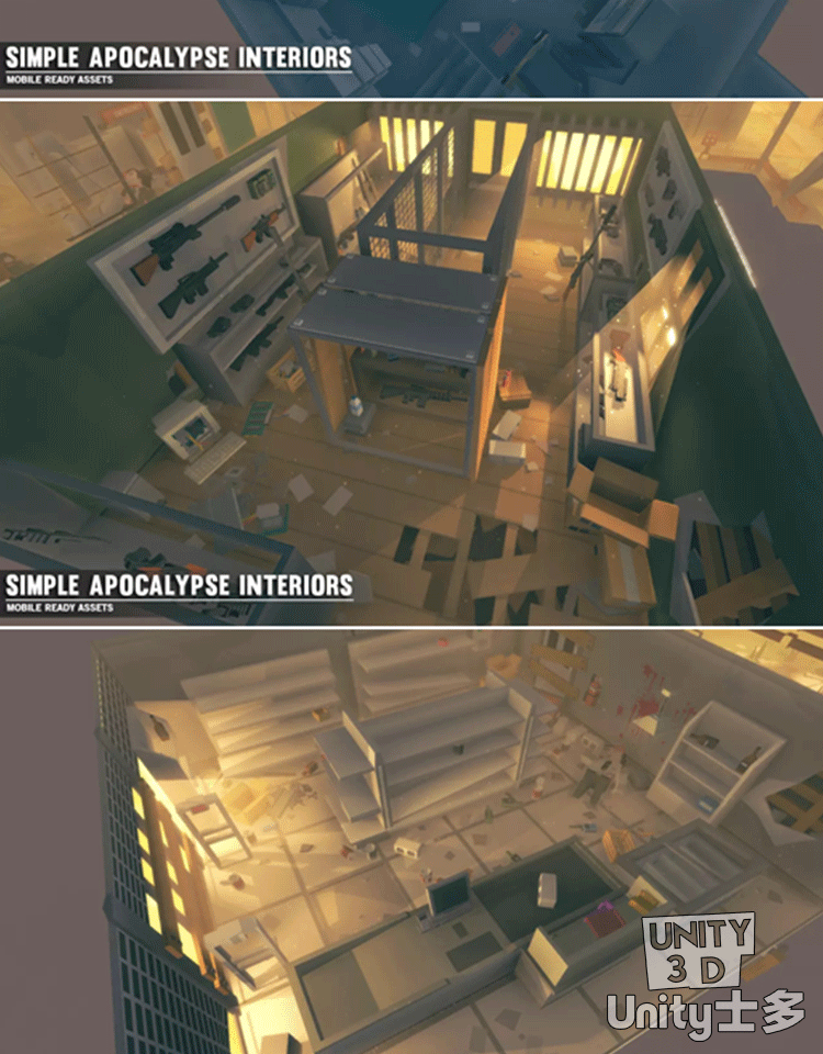 Unity末日游戏室内场景U3D医院仓库Simple Apocalypse Interiors - 场景模型 - 绘图狗-设计灵感素材集散地