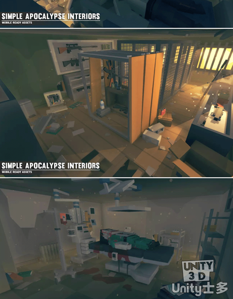 Unity末日游戏室内场景U3D医院仓库Simple Apocalypse Interiors - 场景模型 - 绘图狗-设计灵感素材集散地