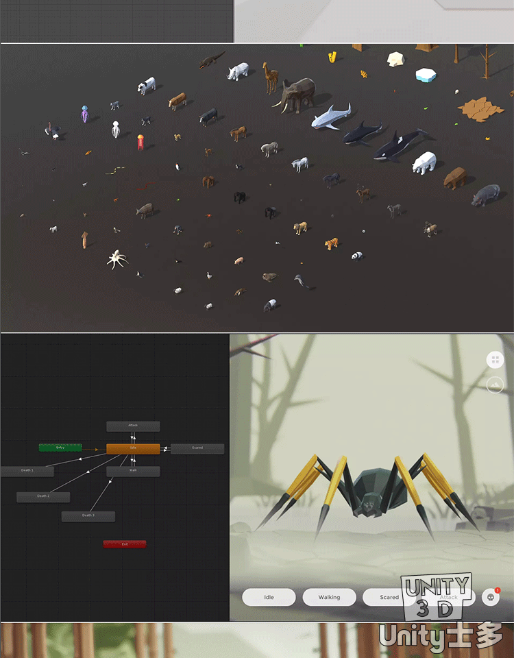 Unity3D低面动物模型带动画鳄鱼北极熊Low Poly Animated Animals - 动物模型 - 绘图狗-设计灵感素材集散地