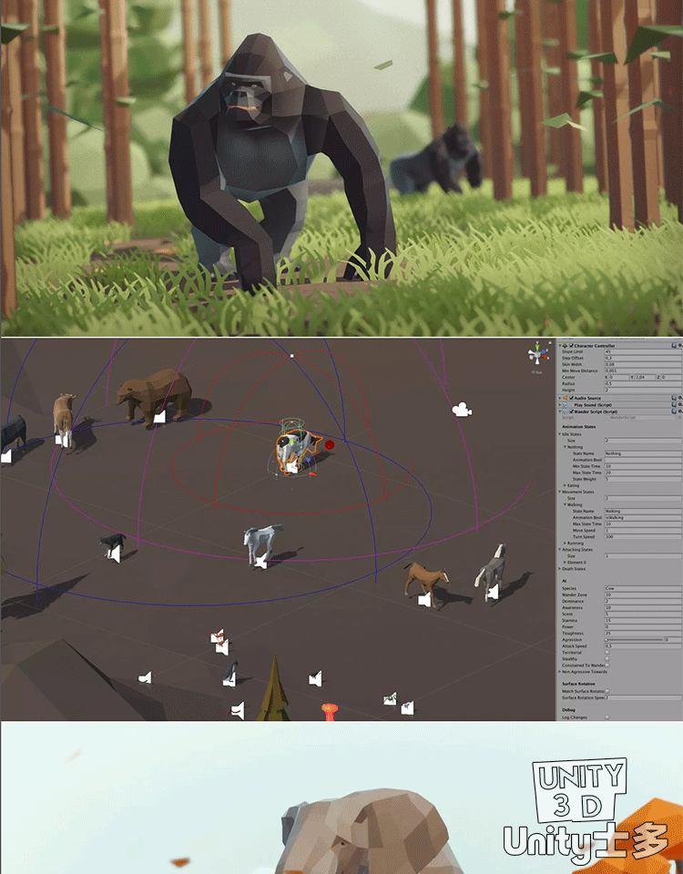 Unity3D低面动物模型带动画鳄鱼北极熊Low Poly Animated Animals - 动物模型 - 绘图狗-设计灵感素材集散地