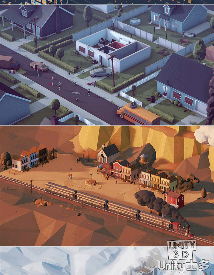Unity低多边形风格场景U3D低面资产合集Low Poly Ultimate Pack - 场景模型 - 绘图狗-设计灵感素材集散地