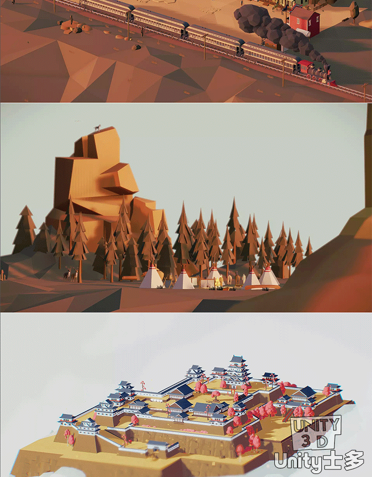 Unity低多边形风格场景U3D低面资产合集Low Poly Ultimate Pack - 场景模型 - 绘图狗-设计灵感素材集散地