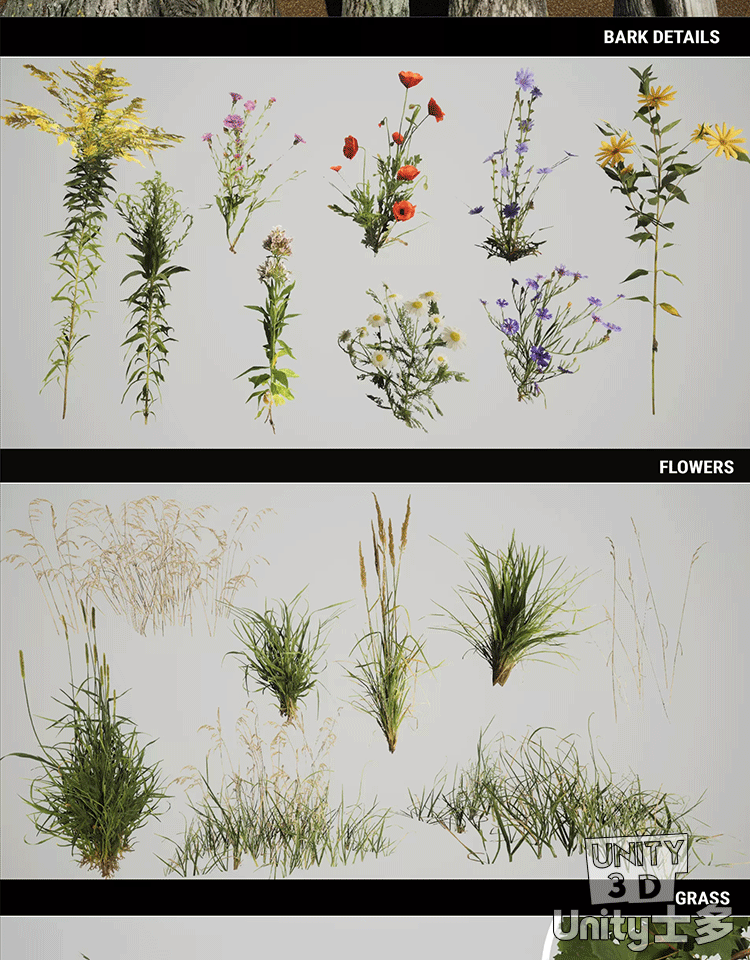 Unity3D写实自然山林场景模型U3D花草树木岩石地形Dynamic Nature - 场景模型 - 绘图狗-设计灵感素材集散地