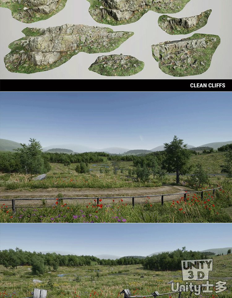 Unity3D写实自然山林场景模型U3D花草树木岩石地形Dynamic Nature - 场景模型 - 绘图狗-设计灵感素材集散地