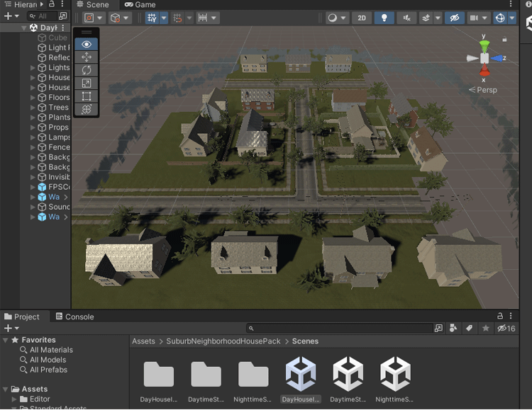 Unity社区住宅场景建U3D筑道路庭院家具模块Neighborhood House - 场景模型 - 绘图狗-设计灵感素材集散地