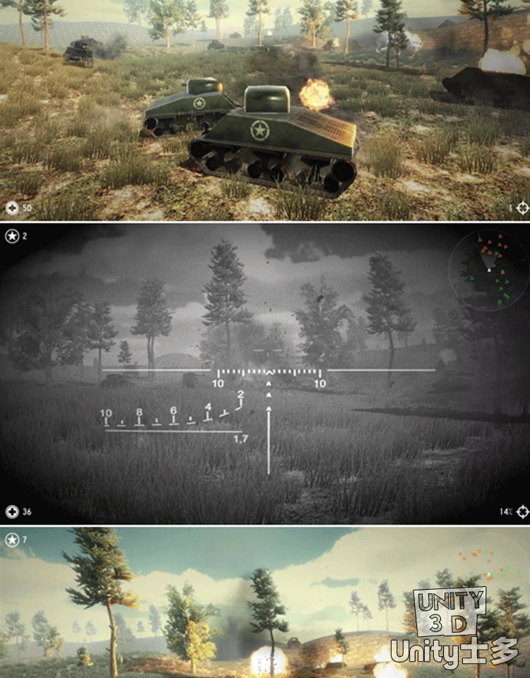 Unity3D战争游戏资产包U3D战场环境坦克Battle Tank Starter Kit - 场景模型 - 绘图狗-设计灵感素材集散地