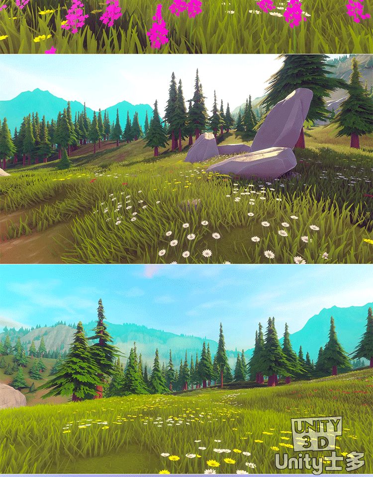 U3D手绘山脉草地森林湖泊模型Dreamscape Nature Mountains v1.0 - 场景模型 - 绘图狗-设计灵感素材集散地