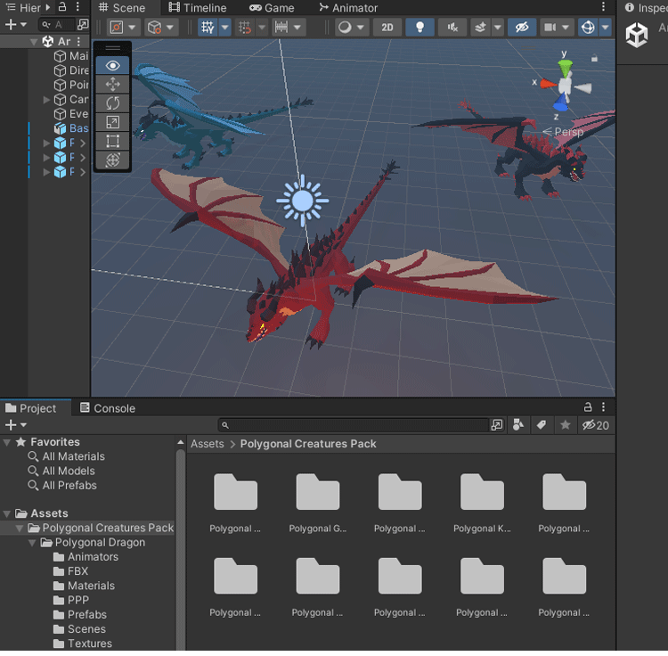 Unity3D低面卡通怪物龙狼树精蛇Polygonal - Creatures Pack 1.0 - 动物模型 - 绘图狗-设计灵感素材集散地