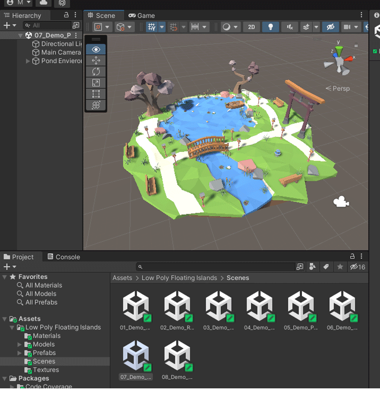 Unity3D低面卡通多边形漂浮岛场景Low Poly Floating Islands 1.0 - 场景模型 - 绘图狗-设计灵感素材集散地