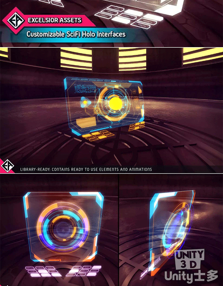 Unity3D科幻全息UI界面Customizable SciFi Holo Interface 1.6.2 - 其他 - 绘图狗-设计灵感素材集散地