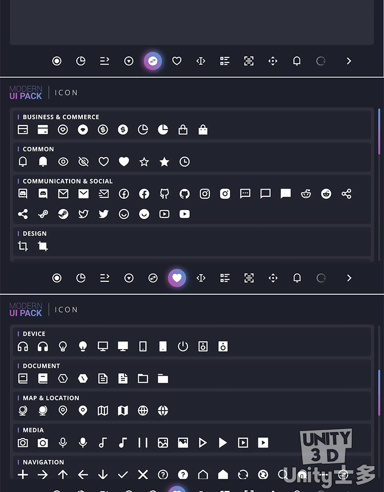 Unity 扁平化现代简约UI界面开发包unity3DModern UI Pack 5.5.11 - 其他 - 绘图狗-设计灵感素材集散地