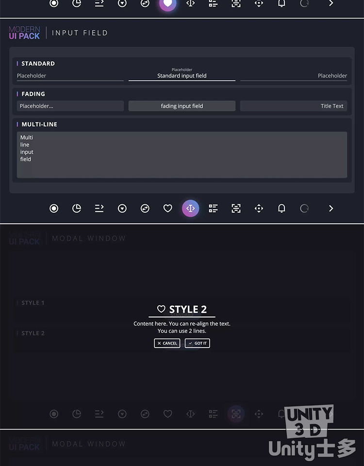 Unity 扁平化现代简约UI界面开发包unity3DModern UI Pack 5.5.11 - 其他 - 绘图狗-设计灵感素材集散地
