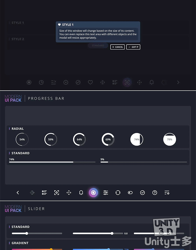 Unity 扁平化现代简约UI界面开发包unity3DModern UI Pack 5.5.11 - 其他 - 绘图狗-设计灵感素材集散地