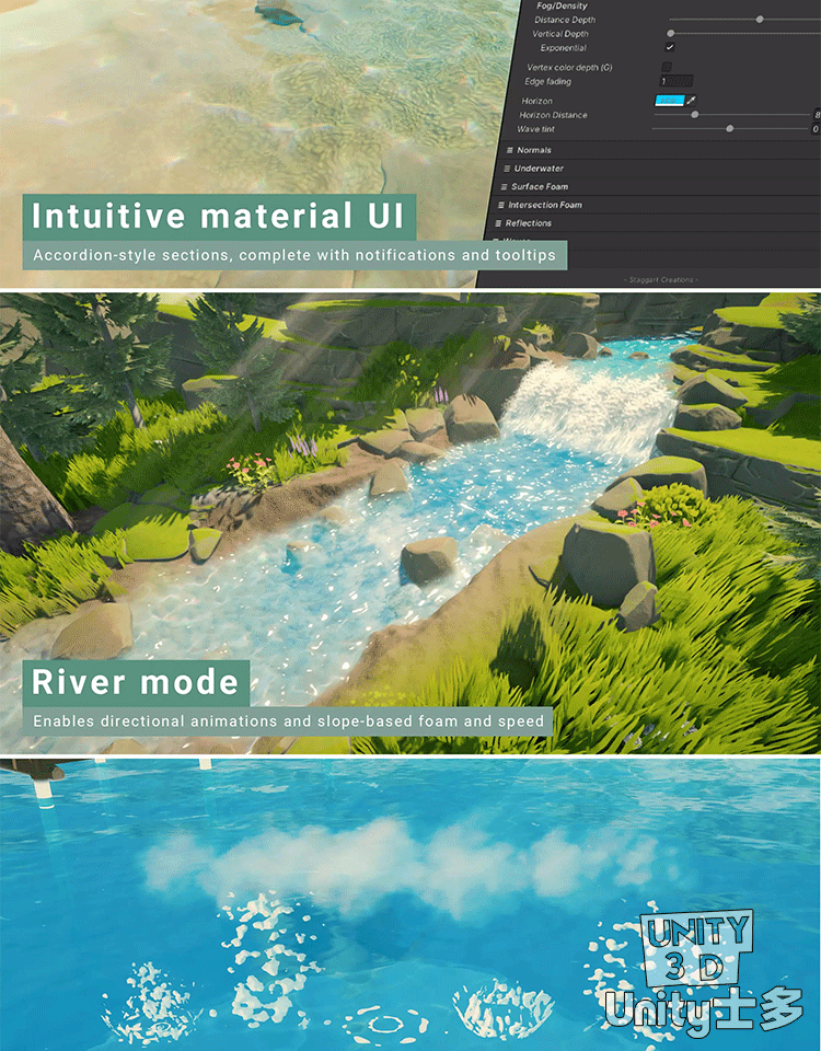 Unity3D 风格化海洋溪流湖面水面着色器 Stylized Water 2 v1.3.1 - 其他 - 绘图狗-设计灵感素材集散地