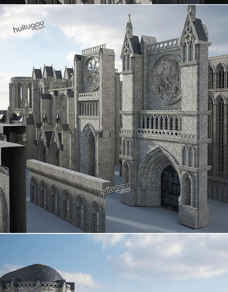 欧洲暗黑史诗般哥特式城堡建筑3D模型套件Kitbash3D – Gothic - KitBash3D模型 - 绘图狗-设计灵感素材集散地