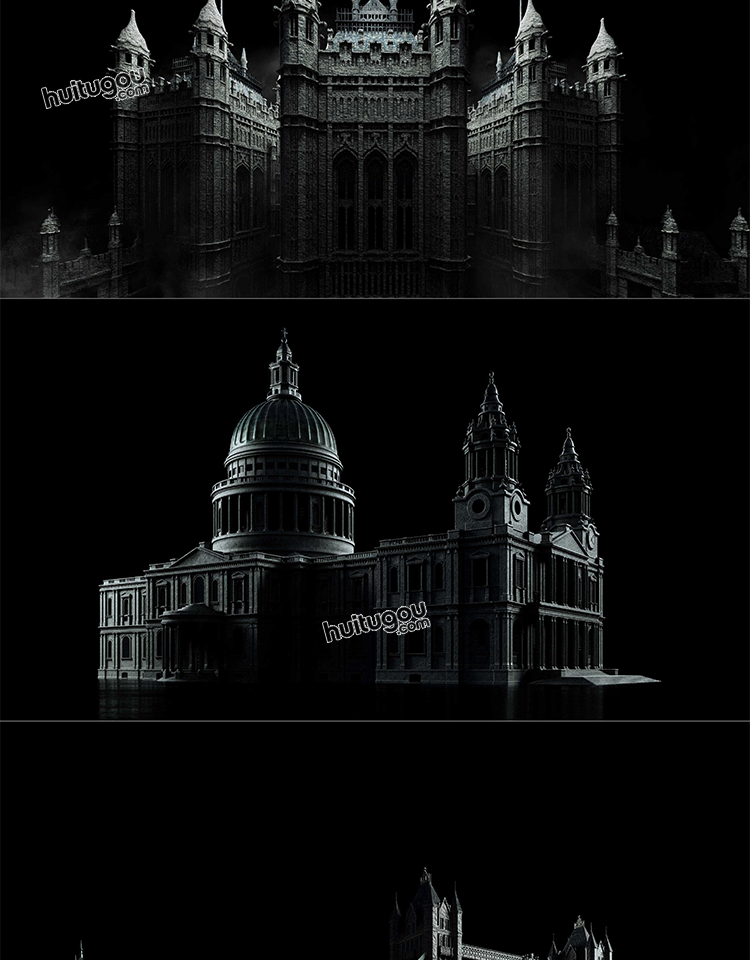 维多利亚时代中世纪欧美建筑景观3D模型包Kitbash3D – Victorian - KitBash3D模型 - 绘图狗-设计灵感素材集散地