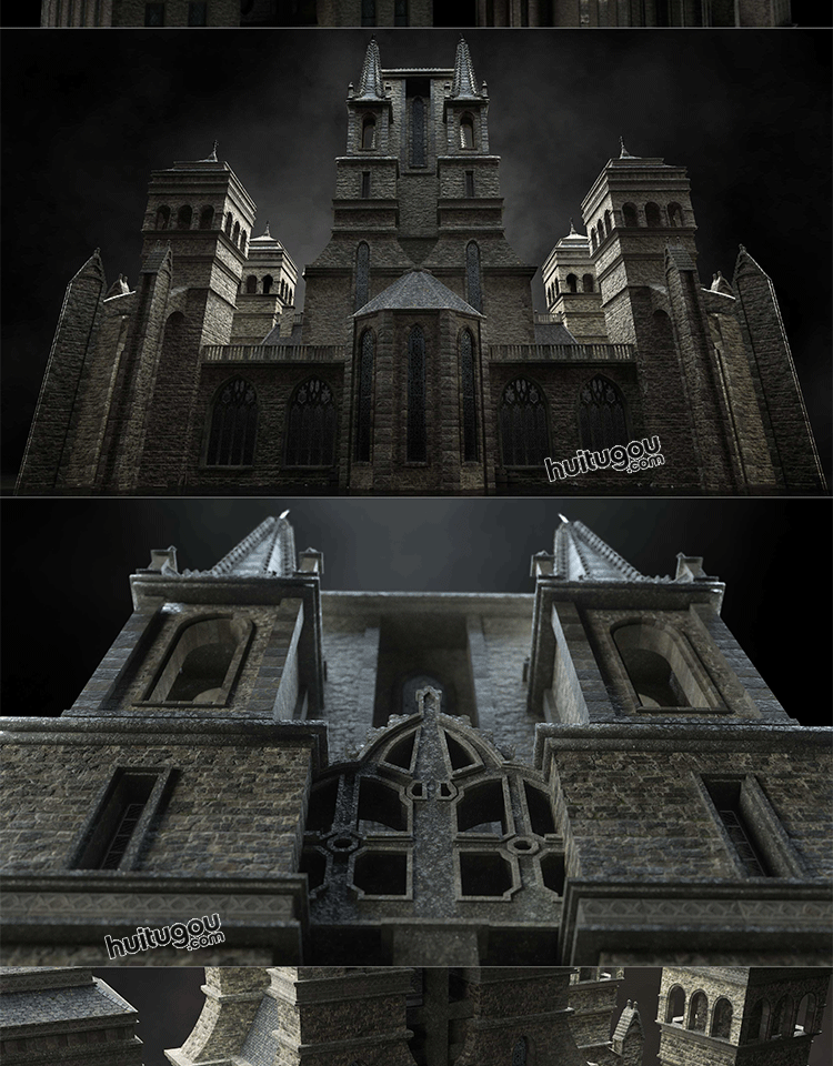 中世纪黑暗魔法城堡建筑楼房3D模型 KitBash3D – Dark Fantasy - KitBash3D模型 - 绘图狗-设计灵感素材集散地