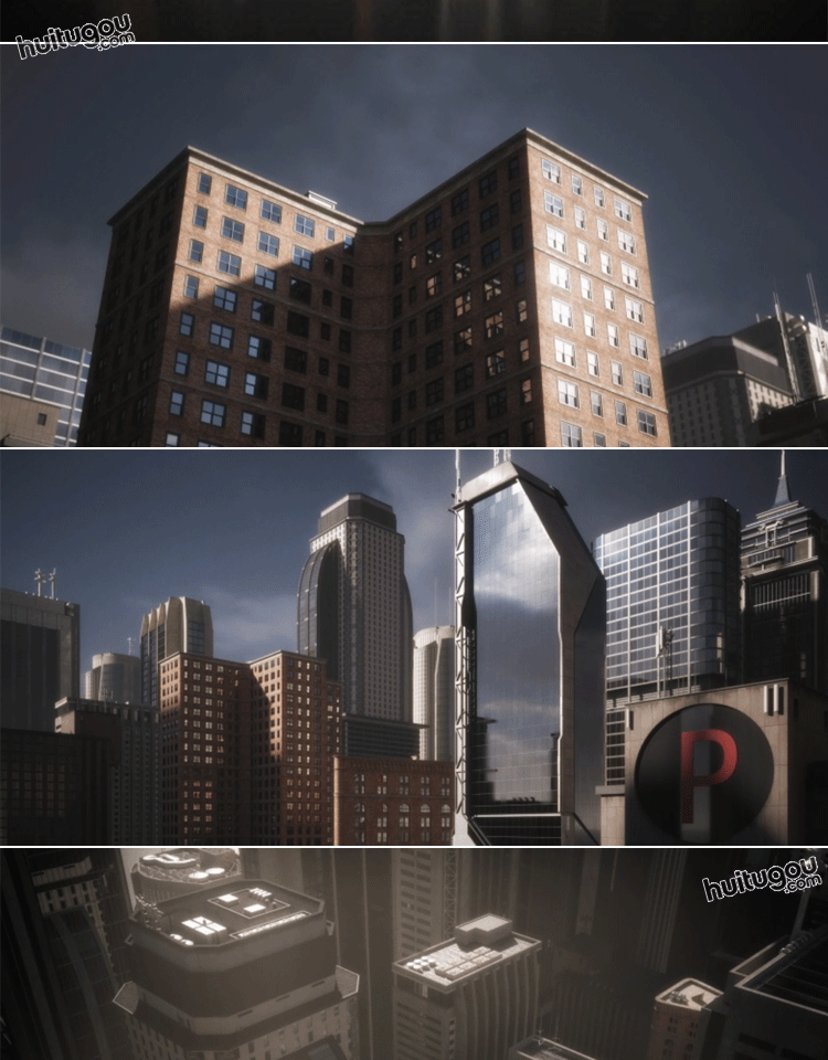 现代城市建筑高楼大厦摩天大楼模型 Kitbash3D Mini Kit Skylines - KitBash3D模型 - 绘图狗-设计灵感素材集散地