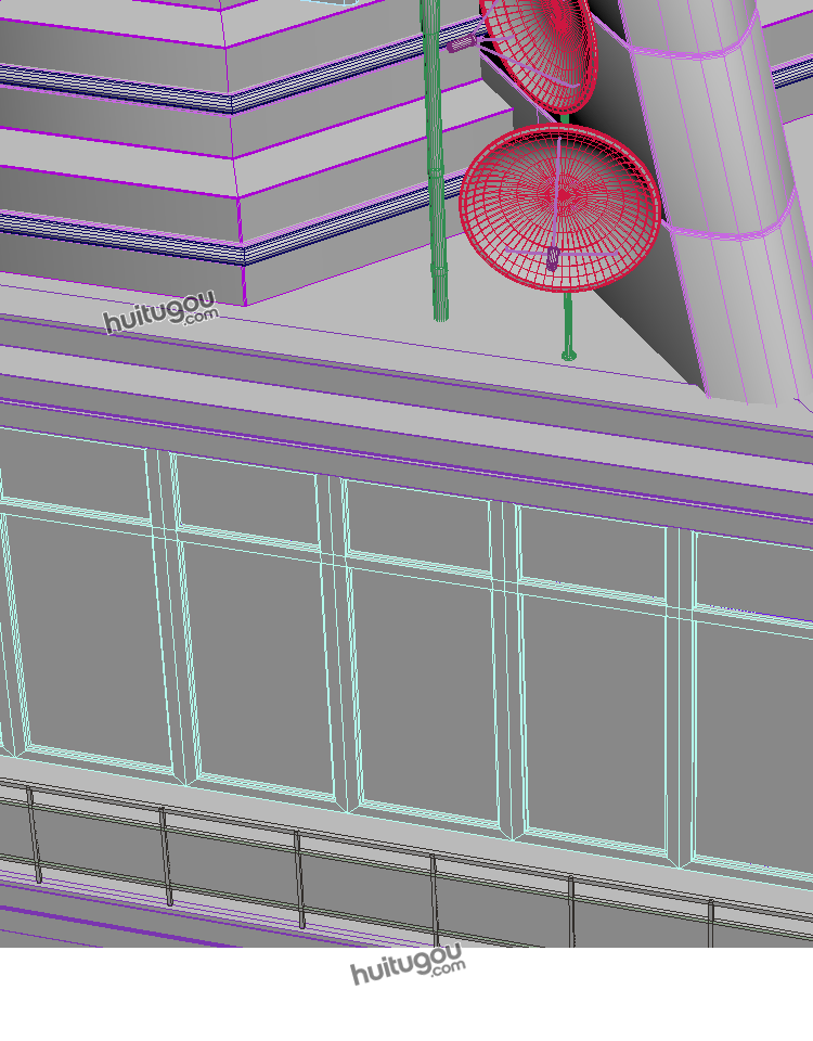 屋顶设施3D模型天线广告牌水电塔烟囱防火梯Kitbash3d - Rooftops - KitBash3D模型 - 绘图狗-设计灵感素材集散地
