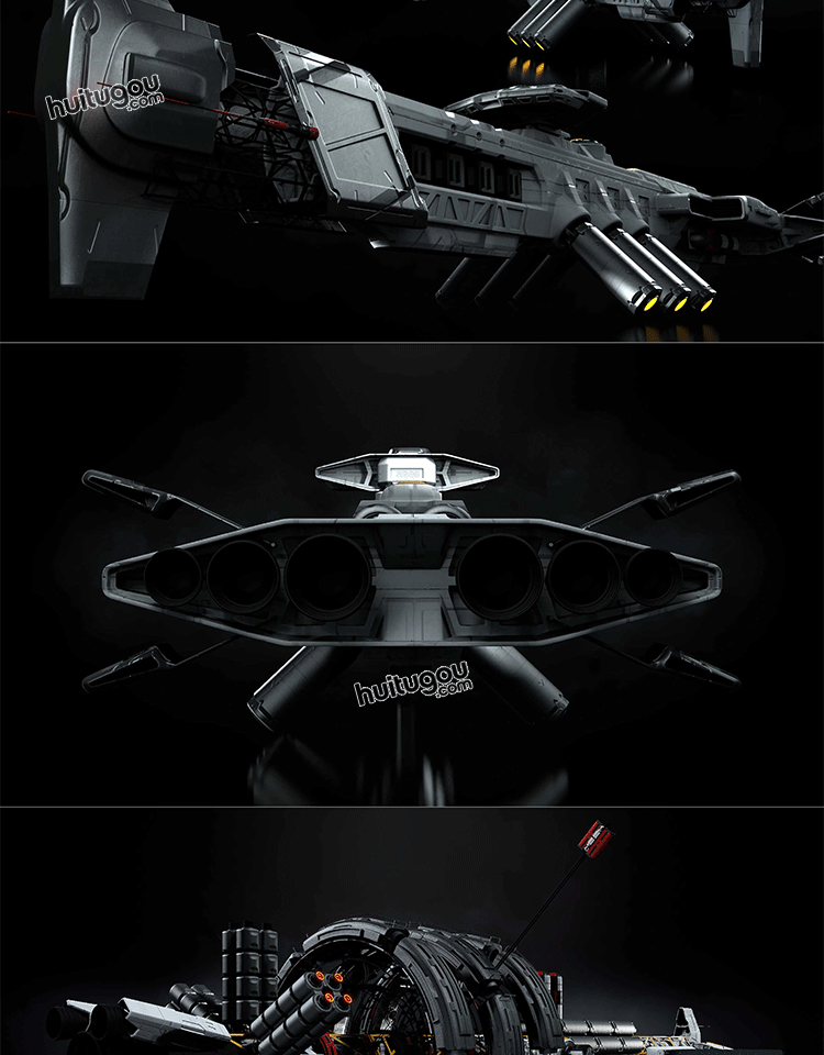 科幻宇宙太空飞船推进器3d模型Kitbash3D-Vehicles：Spaceships - KitBash3D模型 - 绘图狗-设计灵感素材集散地