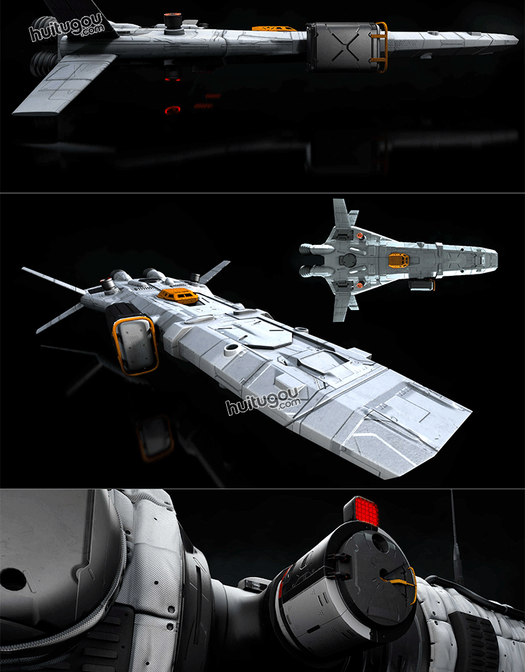 科幻宇宙太空飞船推进器3d模型Kitbash3D-Vehicles：Spaceships - KitBash3D模型 - 绘图狗-设计灵感素材集散地