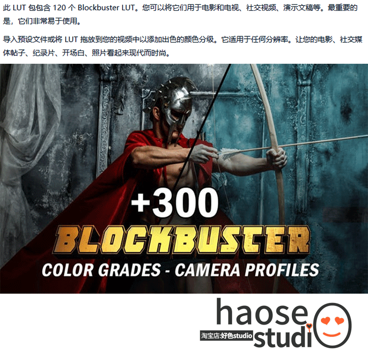 Pr LUT预设好莱坞大片LUT调色120款Blockbuster Color Correction - LUTs - 绘图狗-设计灵感素材集散地