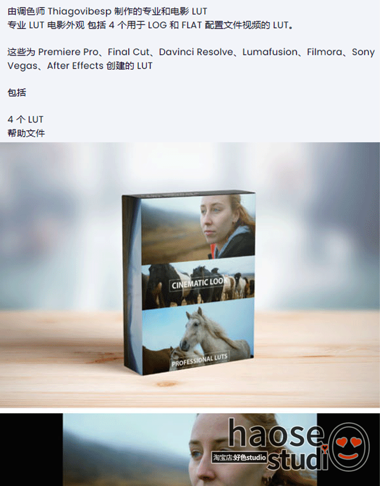 Pr剪映Ae达芬奇调色LUT好莱坞电影级LUT调色4款Professional LUTs - LUTs - 绘图狗-设计灵感素材集散地